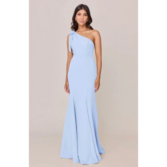Revelry | Dresses | Revelry Womens 6 Blue Periwinkle Rowan Crepe Gown ...